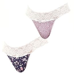 2er-Pack Baumwoll-Tangas &bdquo;Coquettes&ldquo; JPT1 f&uuml;r Damen