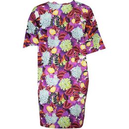 Cavalli Class Floral Print Seiden-Minikleid