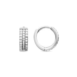 Luxenter Ohrringe aus 925er Sterlingsilber mit funkelnden Zirkonia-Steinen, rhodiniert &ndash; Tsyal