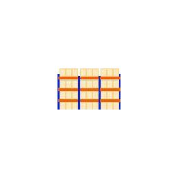 SCHULTE LAGERTECHNIK Schulte Palettenregal, Grundregal, B 8444 x T 1100 x H 3000 mm, 4 Ebenen, Palettengewicht bis 500 kg, Feldlast 6630 kg, blau/orange