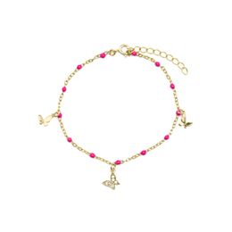 Luxenter Armband aus 925er Sterlingsilber und rosa Lack mit 18 Karat Gelbgold-Finish &ndash; Zumre