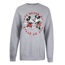 Disney - "Love Never Goes Out Of Style" Sweatshirt Rundhalsausschnitt f&uuml;r Damen (Grau meliert)