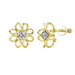 Narzissen Ohrringe - Gold und Kristall