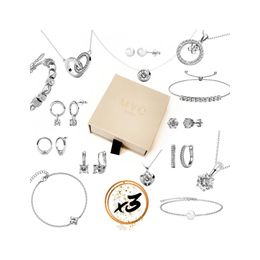 3 &Uuml;berraschungsjuwelen in einer Geschenkbox - Silber und Kristall