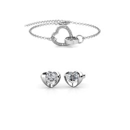 Simply Love Verschlossene Herz-Sets - Silber und Kristall