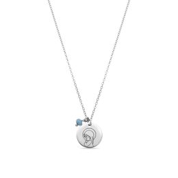 Luxenter Halskette aus 925er Sterlingsilber mit blauem Kristall, veredelt mit 18 Karat Gelbgold &ndash; Ni&ntilde;a