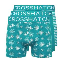 CrossHatch - "Hovland" Boxershorts f&uuml;r Herren (3er-Pack) (Tropisches Gr&uuml;n)