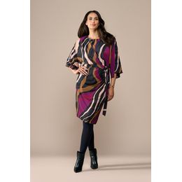 Kleid mit Mail&auml;nder Print, Dunkelbeere