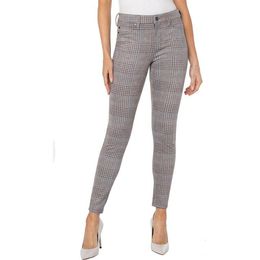 Madonna Skinny-Jeans in Grau/Blau mit Karomuster
