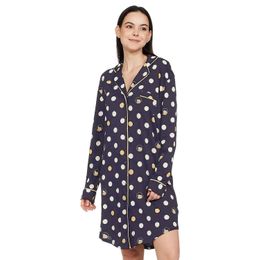 Marks & Spencer Marks and Spencer Damen Nachthemd aus reiner Baumwolle in Navy