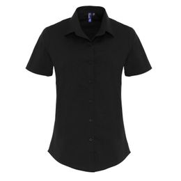 Premier - Formelles Hemd f&uuml;r Damen kurz&auml;rmlig (Schwarz)