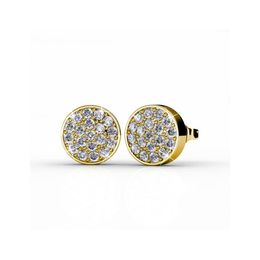 Runde Ohrringe - Gold und Kristall