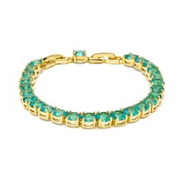 Luxenter Armband mit gr&uuml;nem Paraiba-Hydrothermalquarz, 18 Karat Gelbgold-Finish &ndash; Dragki