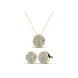 Rundes Set - Gold und Kristall