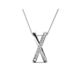 X Duo-Anh&auml;nger - Silber und Kristall