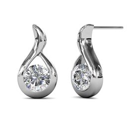 Gewellte Ohrringe - Silber und Kristall