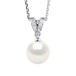 Halskette Prestige Schmuck - Echte S&uuml;&szlig;wasser-Zuchtperle rund 9-10 mm