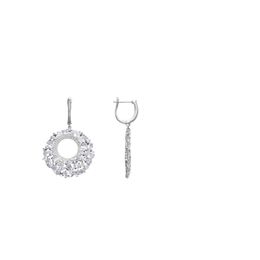 Luxenter Ohrringe aus 925er Sterlingsilber und Zirkonia mit Rhodiumbeschichtung &ndash; Kromwa