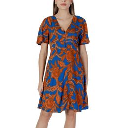 B.Young Blumenmuster Kleid mit kurzen &Auml;rmeln A-Linie