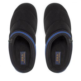Ralph Lauren Button Abruff Black Mens Pantoffeln