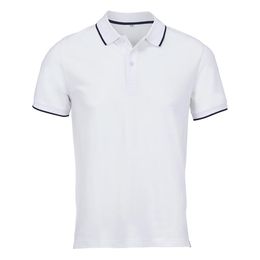 SOLS - "Palermo" Poloshirt f&uuml;r Herren/Damen Unisex (Wei&szlig;/Dunkelblau)