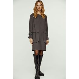 Robe en tencel gris fonc&eacute; avec poches