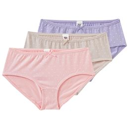 Yigga 3 M&auml;dchen Pantys mit Punkte-Allover