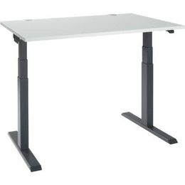 Sch&auml;fer Shop Sch&auml;fer Shop Select Schreibtisch ERGO-T 2.0, elektrisch h&ouml;henverstellbar, Rechteck, T-Fu&szlig;, B 1200 x T 800 x H 640-1300 mm, lichtgrau/anthrazit