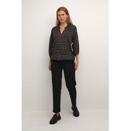 Kaffe Bluse mit langen &Auml;rmeln Regul&auml;re Passform Mitternacht/ Sand Grafik Punkt dark blue