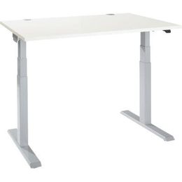 Sch&auml;fer Shop Sch&auml;fer Shop Select Schreibtisch ERGO-T 2.0, elektrisch h&ouml;henverstellbar, Rechteck, T-Fu&szlig;, B 1200 x T 800 x H 640-1300 mm, wei&szlig;/wei&szlig;alu