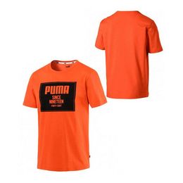 Puma Herren Rebellen Block Basic Cotton T-Shirt Orange Top Tee 852395 29