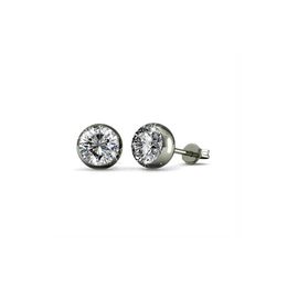 Mond-Ohrringe - Silber und Kristall