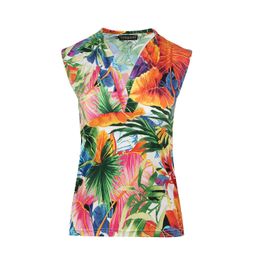 Druck Orange V-Ausschnitt Jersey Top