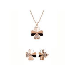 Kleeblatt-Set und Box - Rose Gold und Kristall