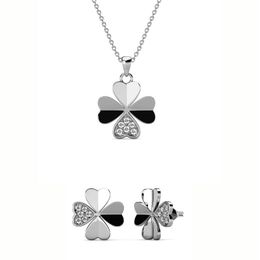 Kleeblatt-Sets - Silber und Kristall