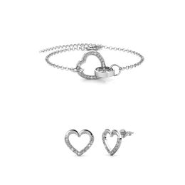Locked Heart Lovett Sets - Silber und Kristall