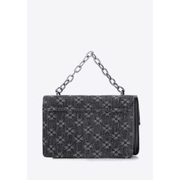Wittchen Damen Monogramm Denim Messenger Bag Klein Grau Baumwolle