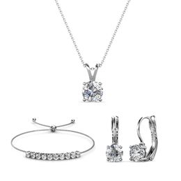Mia Round Vernice Sets - Silber und Kristall