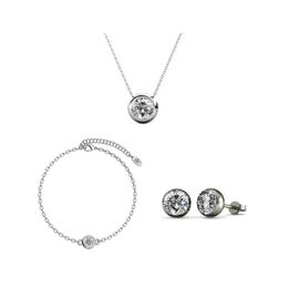 Mond und Geburtsstein-Sets - Silber und Kristall