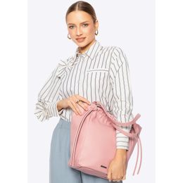Wittchen Damen-Einkaufstasche aus &Ouml;ko-Leder mit Zierriemen, rosa