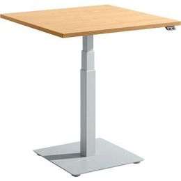 Sch&auml;fer Shop Sch&auml;fer Shop Select Monos&auml;ulen-Beistelltisch, elektrisch h&ouml;henverstellbar, B 800 x T 600 mm, Buche-Dekor