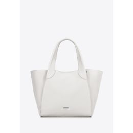 Wittchen Damenkoffer aus &Ouml;ko-Leder, cremewei&szlig;