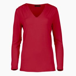Rotes Jersey-V-Ausschnitt-Top