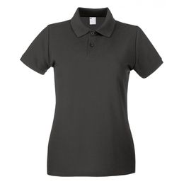 Fruit of the Loom - Poloshirt f&uuml;r Damen kurz&auml;rmlig (Anthrazit)