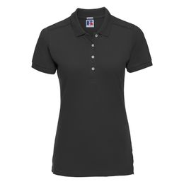 Russel Athletic Russell Damen/Damen Stretch Kurzarm-Poloshirt (Schwarz)