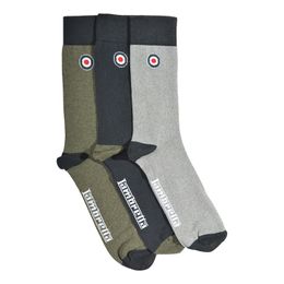 Lambretta - Socken f&uuml;r Herren (3er-Pack) (Grau/Marine/Khakigrau)