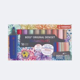 Stabilo&reg; BOSS ORIGINAL Textmarker NatureCOLORS Wildflower, Keilspitze, Strichst&auml;rke 2-5 mm, Anti-Dry-Out Technologie, farbsortiertes 10er-Tischset