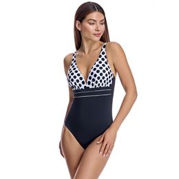 Badeanzug mit V-Ausschnitt und Cups W250374 Damen