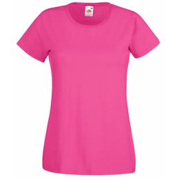 Fruit of the Loom - T-Shirts mit kurzen &Auml;rmeln - Damen (Fuchsia)