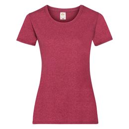 Fruit of the Loom Damen/Damen Lady-Fit Valueweight Kurzarm-T-Shirt (Packung mit 5) (Vintage Heather Red)